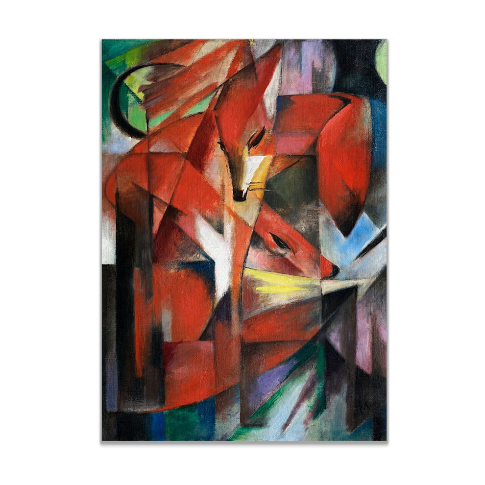 The Foxes – Franz Marc Bold Abstract Wall Art Print – The Print Vault